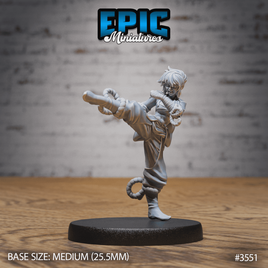 Monk Female Player Character Kick | Haven 3D Prints