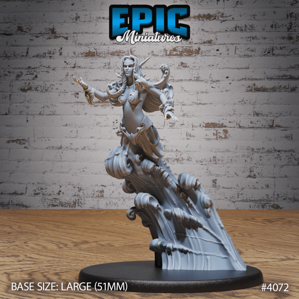 Water Elemental Female Wave | Haven 3D Prints