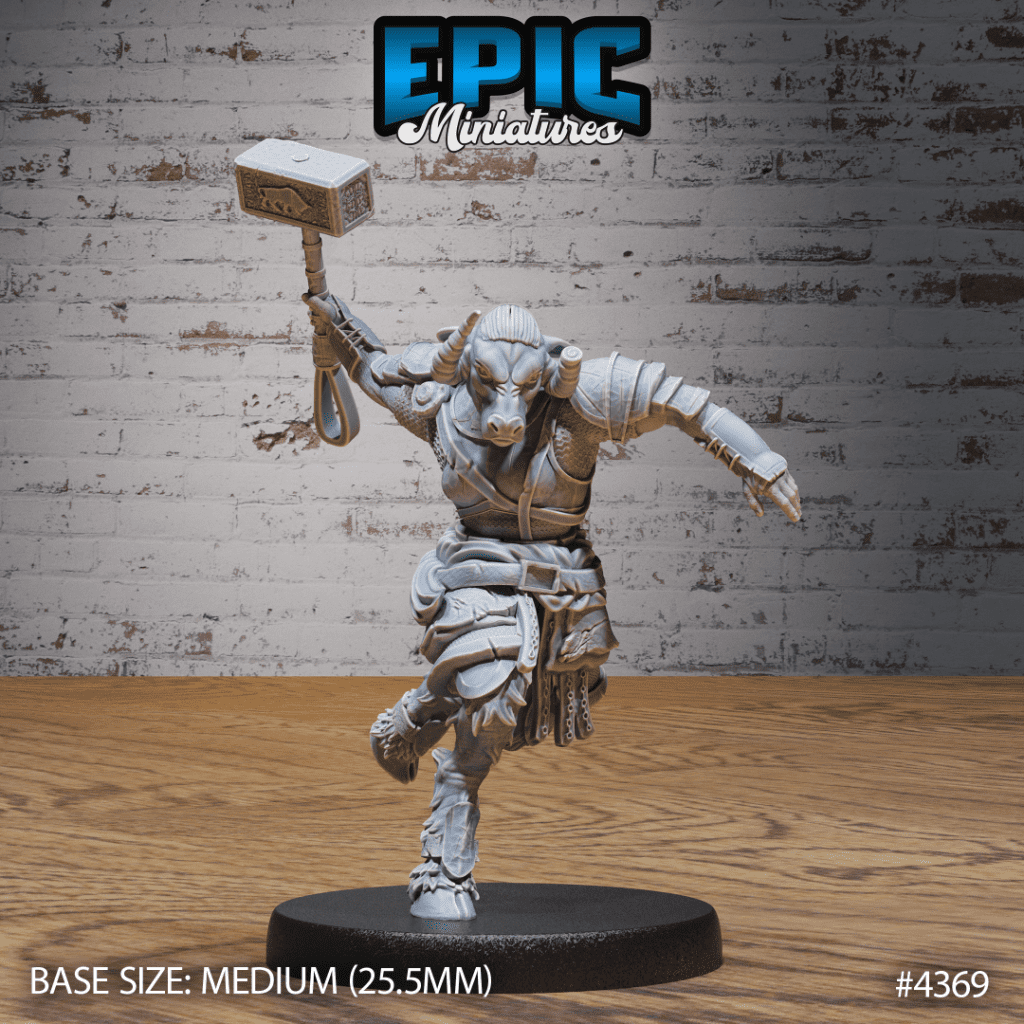Minotaur Female Warrior Attack | Haven 3D Prints