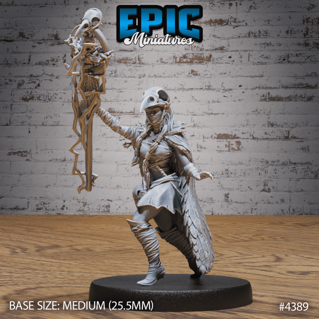 Raven Wizard Female Attack | Haven 3D Prints