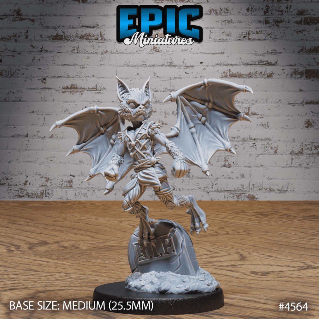 Bat Folk Warrior Flying | Haven 3D Prints